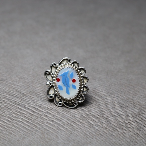 Jewelry | 925 Vintage Zuni Turquoise Blue Bird Mop Ring | Poshmark